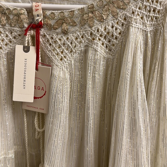 Anthropologie | Tops | Cream Color Blouse In Size Small Has Tiny Shiny ...